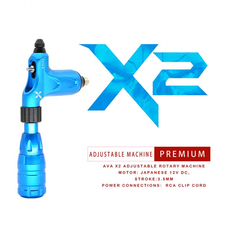 AVA X2 Adjustable Rotary Machine- Blue | Body Graphics Tattoo Supply