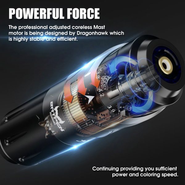 Dragonhawk Mast Tattoo Fold Pro Wireless Pen Machine 2.4-4.2mm ...