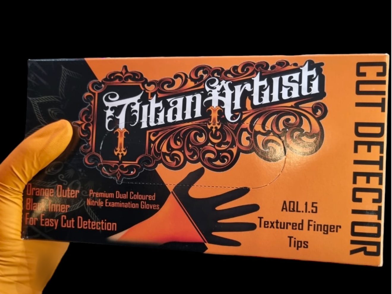 Cut Detector Gloves By Titan - Dual Coloured Nitrile Tattoo Gloves ...