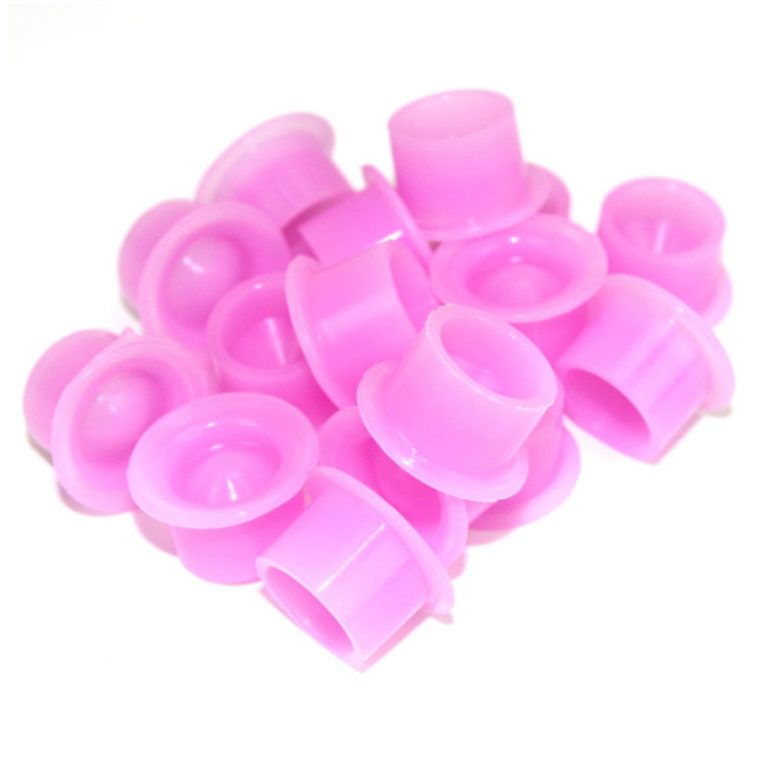 Pink Silicone Ink Caps-100 Pcs | Body Graphics Tattoo Supply