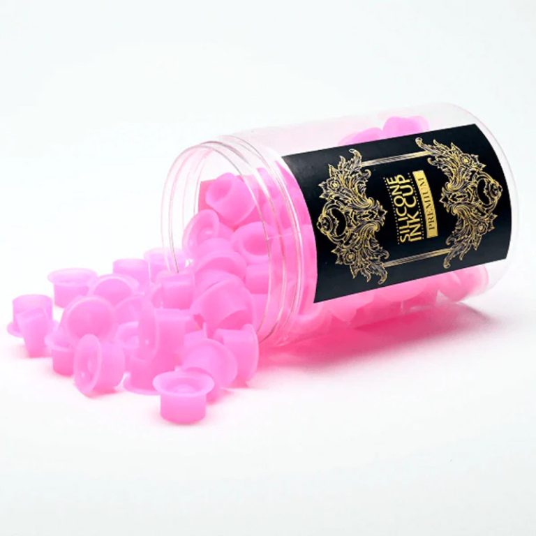 Pink Silicone Ink Caps-100 Pcs | Body Graphics Tattoo Supply