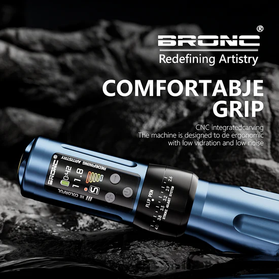 Bronc X2 Wireless Pen-Adjustable Stroke Length | Body Graphics Tattoo ...