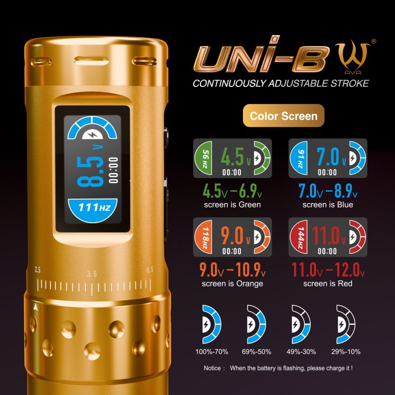 UNI-B - Adjustable Stroke Tattoo Machine - By AVA - Black | Body ...